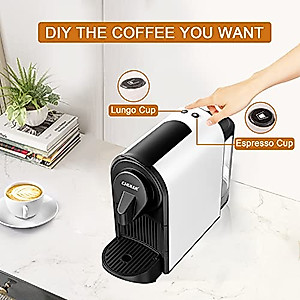 CHULUX 1400W Espresso Machine for Nespresso Capsules: Espresso and Lungo Cups, One Cup Premium Italian 20 Bar ODE Pump Espresso Maker - Perfect for Office & Coffee Lovers