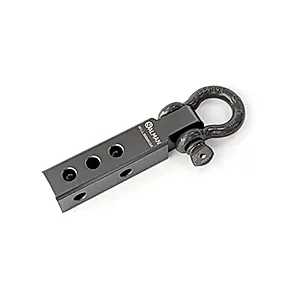SALMAN 5T Aluminum Alloy 6061 Long Hitch Receiver and Bow-Shackle and Pin with R Clip Winch Accessories (Grey)