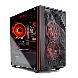 Skytech Gaming Chronos Mini Gaming Computer PC Desktop - Intel Core-i3 10100F 3.6GHz, GTX 1650 4G, 500GB SSD, 8G 3000, RGB Fans, AC WiFi, Windows 10 Home 64-bit,Black