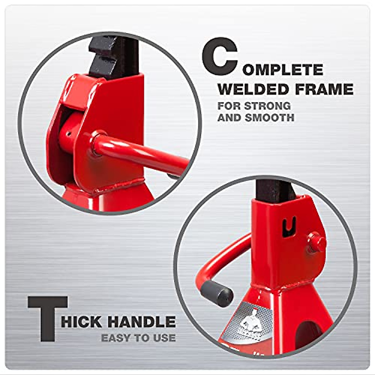 Jack Boss Jack Stands 2 Ton (4,400 LBs) Low Profile Lifting Car Stand, Fit Use for Cars Automotive Sedans, Red, 2 Pack