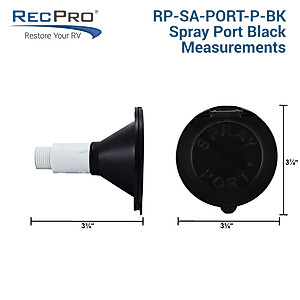 RecPro RV Exterior Spray Port Hook-Up Connector | Optional Hose with Sprayer or Quick Connector | RV Exterior Shower Port (Black, Quick Connector)