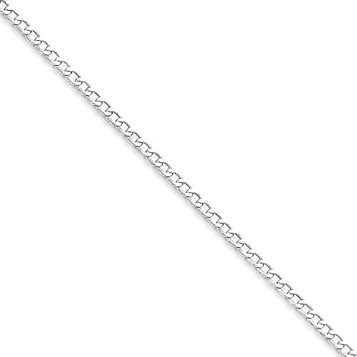 IceCarats 14K White Gold 3.35mm Curb Link Chain Bracelet 7 inch