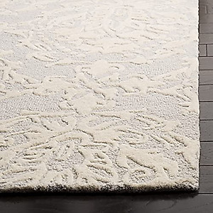 SAFAVIEH Blossom Collection 10' x 14' Light Grey/Ivory BLM107A Handmade Premium Wool Living Room Dining Bedroom Area Rug