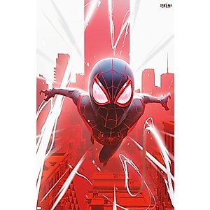 Trends International Marvel's Spider-Man: Miles Morales - Falling Wall Poster, 34L x 22.4W, Unframed Version