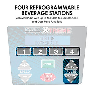 Waring Commercial MX1300XTXP 3.5 HP Blender with 4 recipe programable LCD Display and a 48 oz. BPA Free Copolyester Container, 120V, 5-15 Phase Plug