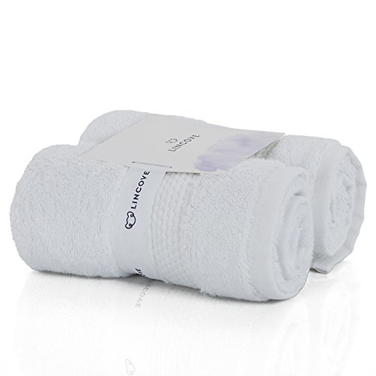 Lincove 100% Turkish Cotton Luxury Hand Towels - Hotel & Spa Luxury Hand Towels 600 GSM Highly Absorbent & Eco Friendly - Made in Turkey (White)