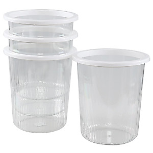 Bringer 2.6 Gallon Acrylic Clear Round Small Wastebasket for Bathroom, Bedroom, Kitchen, 4 Pack Plastic Small Trash Can