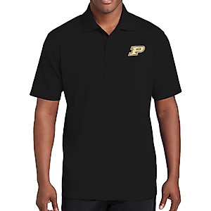 UGP Campus Apparel AP07 - Purdue Boilermakers Primary Logo Left Chest Mens Polo - X-Large - Black