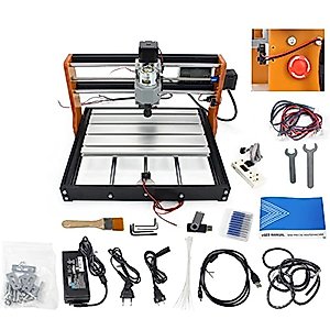 CNCTOPBAOS Upgrade 3018 Pro CNC Router Kit,with GRBL Offline Controller,with 3 Axis Limit Switches,Emergency Stop,3018-PRO DIY Mini Desktop Cutting Wood Acrylic PVC PCB Engraving Milling Machine
