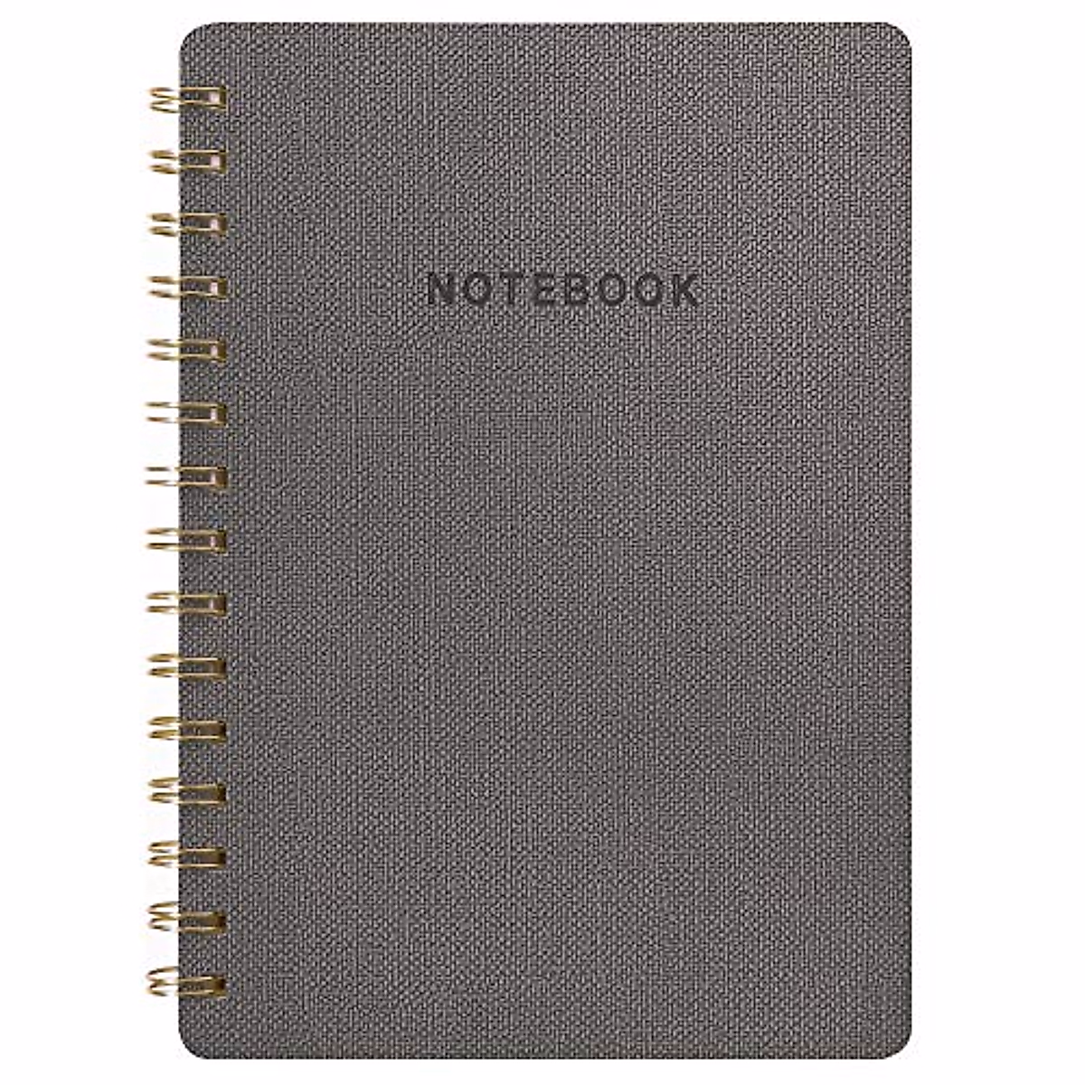 Oneirom Spiral Notebook Gray-6.10" x 8.19" College Ruled Journal with Inner Pockets and 160 Pages,PU Leather Cover Business Journal, Twin-Wire Binding Notebook Perfect for Office & Home School Supplies