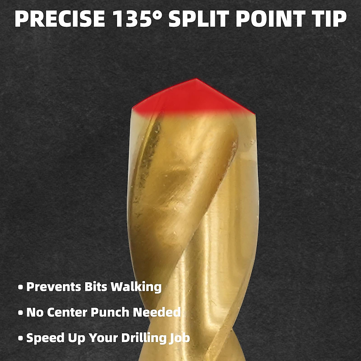 ZKH 120-Piece HSS Titanium Twist Drill Bit Set for Metal & Wood - High-Speed Steel Bits for Steel, Aluminum, Copper, Brass, Bronze - Round Shank Drill Bits for Precision Drilling