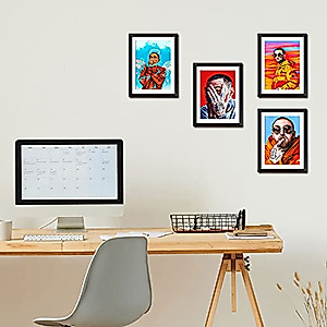 Arredamenti Rapper Wall Art - Set of 4 Panels UNFRAMED Canvas Prints Cool Wall Art 8*10 inches Music Posters Colorful Paintings Wall Art Rapper Poster Wall Decorations, 8 x 10 Inch