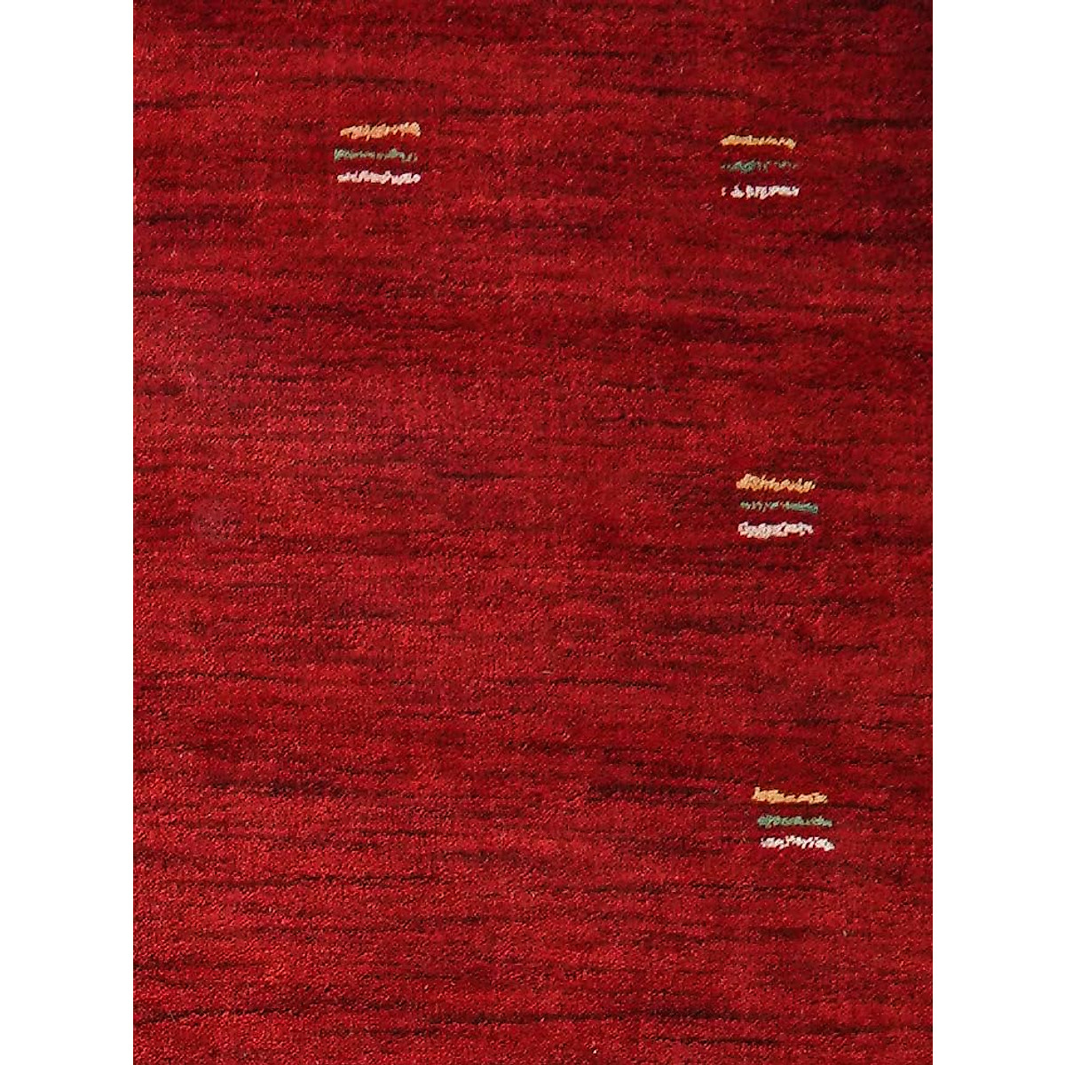 Hand Knotted Loom Wool ECO-Friendly Area Rugs - 9'x12', Rectangle, Red Color, Contemporary Modern Design, High Pile Thick Handmade Anti Skid Rugs for Living Room (L00104)
