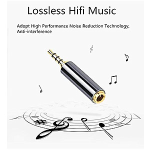 NOWBOTUCH 2.5mm Male to 3.5mm Female Adapter(2 Pack), 3.5mm Female to 2.5mm Male Audio Adapter Converter Headphone Earphone Headset 2.5mm to 3.5mm 3 Ring Jack Stereo or Mono (2.5Male to 3.5Female)