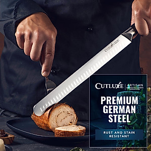 Cutluxe BBQ Carving Knife Set – Brisket Slicing Knife and Boning Knife for Meat Cutting – Professional Knife with Razor Sharp German Steel, Full Tang, Ergonomic Handles – Artisan Series