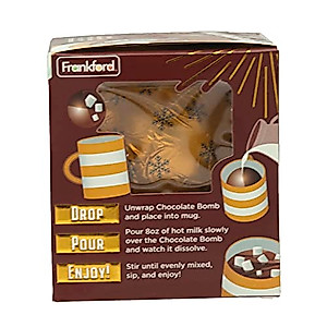 Double Chocolate Hot Chocolate BOMB, 6 Pack of Hot Cocoa Treats, Melting Milk Chocolate Balls Filled with Mini Marshmallows, Easter Basket Stuffer