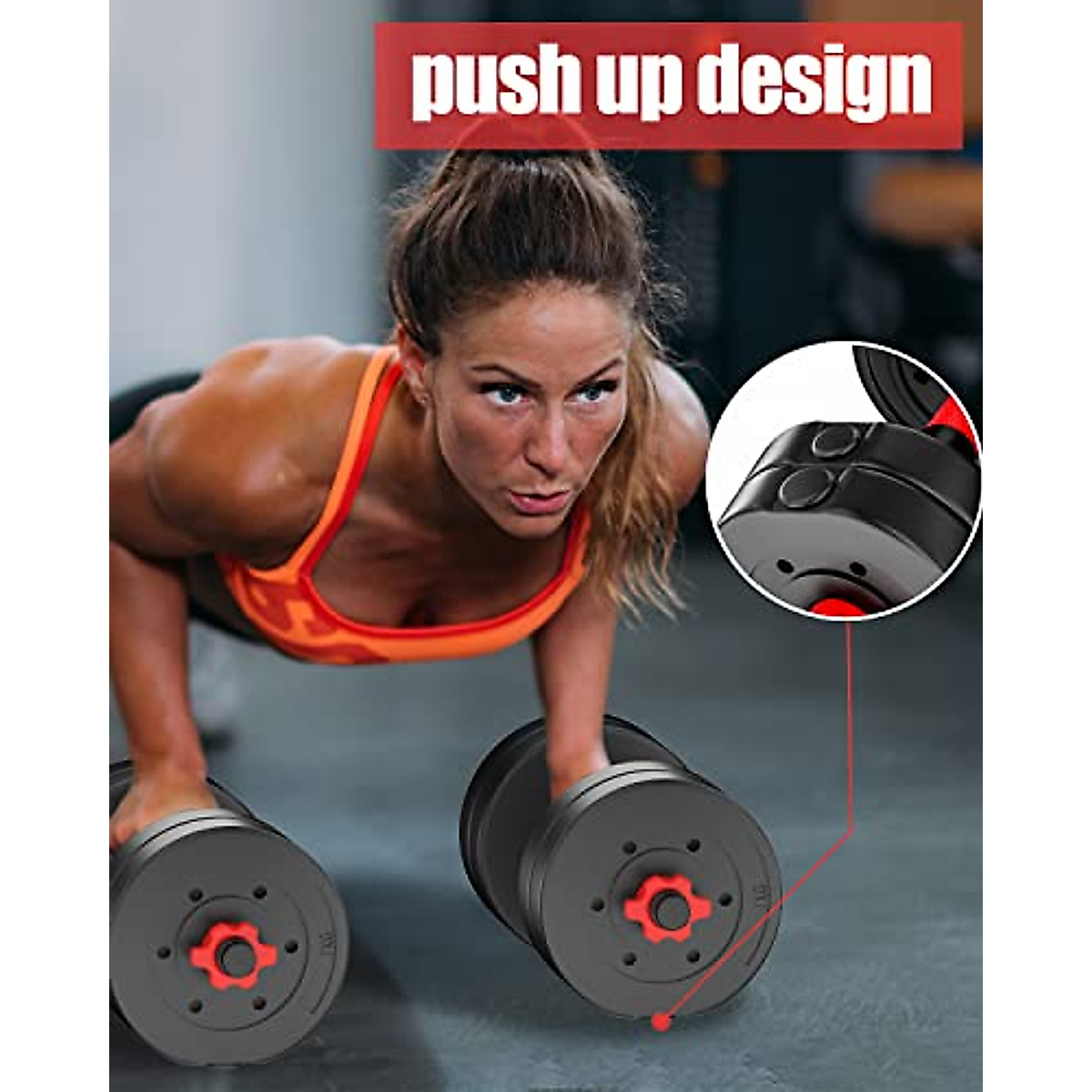 AJUMKER Dumbbells Barbell Set 22LBS 44LBS with Connecting Rod,Dumbbells Barbell Set,Adjustable Dumbbells Set,Adjustable Lifting Training Set for Men Women,Body Workout Home Gym Home Heavy Dumbbells (Type B-Amazon Fulfillment 20LBS)