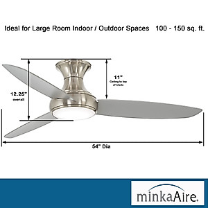 MINKA-AIRE F467L-BNW Concept III 54" Hugger with LED Lights, Brushed Nickel
