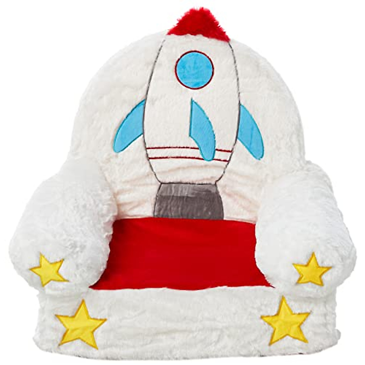 Amazon Basics Children's Plush Chair, Rocket, Multicolor