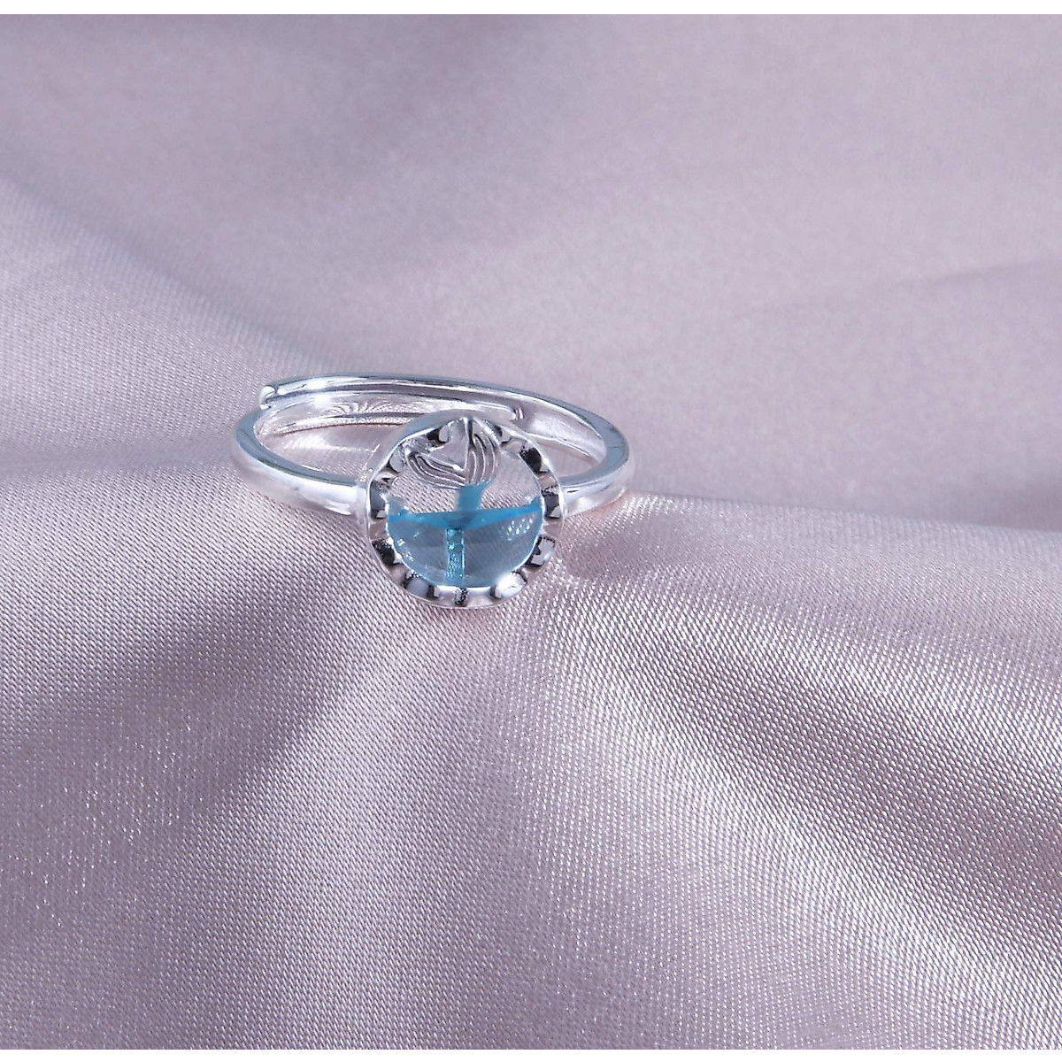 Helen de Lete Mermaid in Ocean S925 Sterling Silver Adjustable Ring