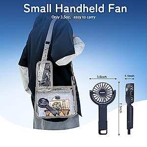 KALAZONE Mini Handheld Fan 3 Pack, Rechargeable Portable Hand Held Fan,5 Speed with Base Small Desk Fan,180° Rotatable Fan for Travel/Games/Season/Outdoor/Office/Makeup/Concerts