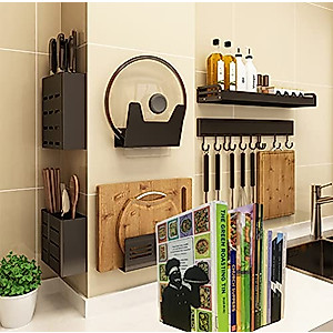 Cookbook Bookends, Sturdy Decorative Book Ends for Kitchen, Heavy Duty Metal Book Stoppers to Hold Recipe Upright on Their Own, Professional Cook Book Decoration (1 Pair of Black Chef)