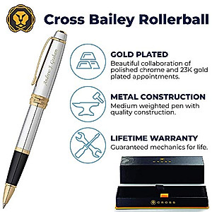 Dayspring Pens Engraved Cross Pen | Personalized Cross Bailey Medalist Rollerball Gift Pen - Custom Engraved Fast for a Unique, Functional Personalized Gift.