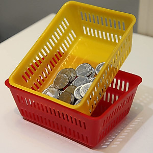 SAFIGLE 10pcs for Bathroom Home Makeup Bin Holder Coins Container Organizer Decorative Plastic Tray Household Storage Modular Baskets Sundries Mini Yellow Desktop Basket Multipurpose Coin