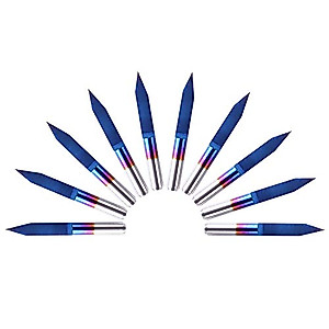 Genmitsu 10Pcs Nano Blue Coat Engraving Bits, 30 Degree 0.1mm Tip 1/8" Shank Conical V-Bit