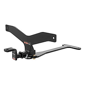 CURT 113813 Class 1 Trailer Hitch with Ball Mount, 1-1/4-In Receiver, Fits Select BMW 535i, 535i xDrive, 550i, 550i xDrive, GLOSS BLACK POWDER COAT