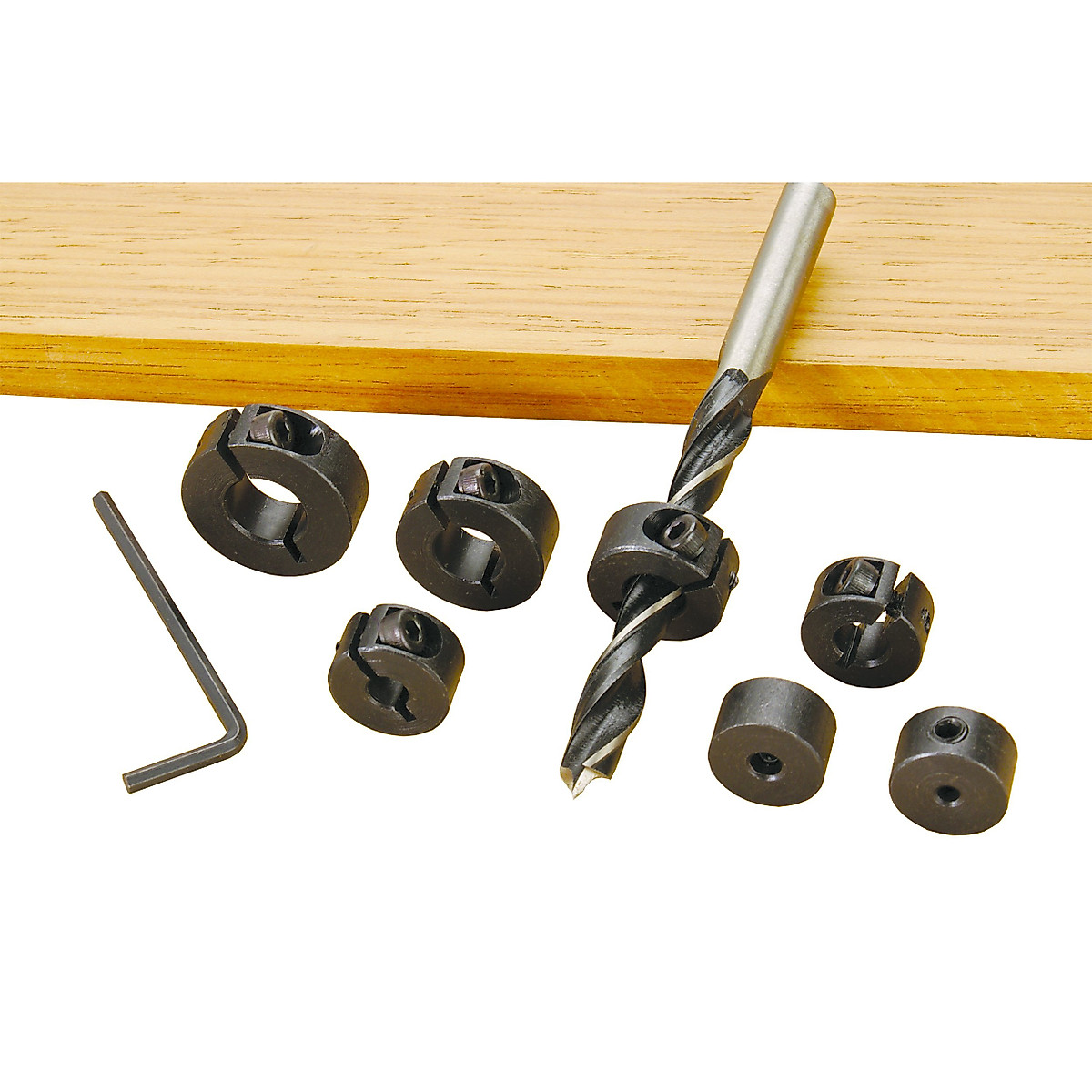 WoodRiver Drill Bit Stop Collars 7-Piece Set