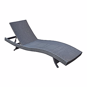 Armen Living Cabana Adjustable Wicker Chaise Lounge Chair