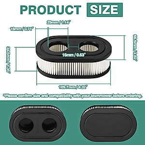593260 Air Filter Spark Plug Compatible with Troy-Bilt TB110 TB115 TB200 TB230 TB330 TB370 Lawn Mower Air Filter798452 334404、Engines 500 500E 550E 500EX 550EX 625E 675 Series