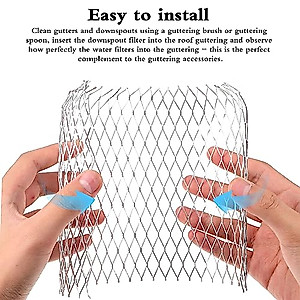 DOITOOL 6 Pack Gutter Downsport Guards 3 Inch Expandable Aluminium Filter Strainer, Leaf Filter Gutter Strainer Gutter Downspout Protectors, Stops Blockage from Leaves and Debris