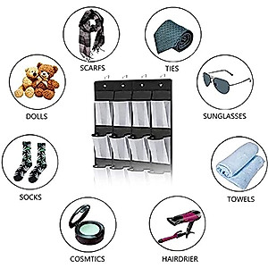 ZCX Over The Door Closet Shoe Holders with Clear Pockets, Breathable Non-Woven Fabric Hanging Closets, Hanging Shoe Organizer for Bedroom Closet Bathroom Kitchen Doors (Black) Shoe Racks