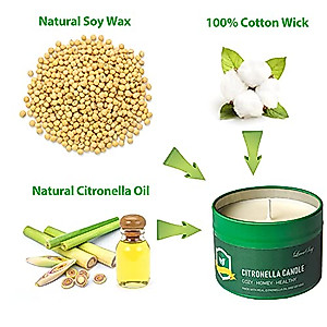 LucaSng Citronella Candles Outdoor Indoor 4.4 OZ 6 Pack 150 Hours Outside for Party Hiking Camping Patio BBQ Deck Lanai Garden Yard Home Balcony