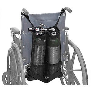 HSRG Double Oxygen Cylinder Bag, Portable Wheelchair Tank Carry Backpack Bag Holder Fits D and E Cylinders Bottle, for & Walker