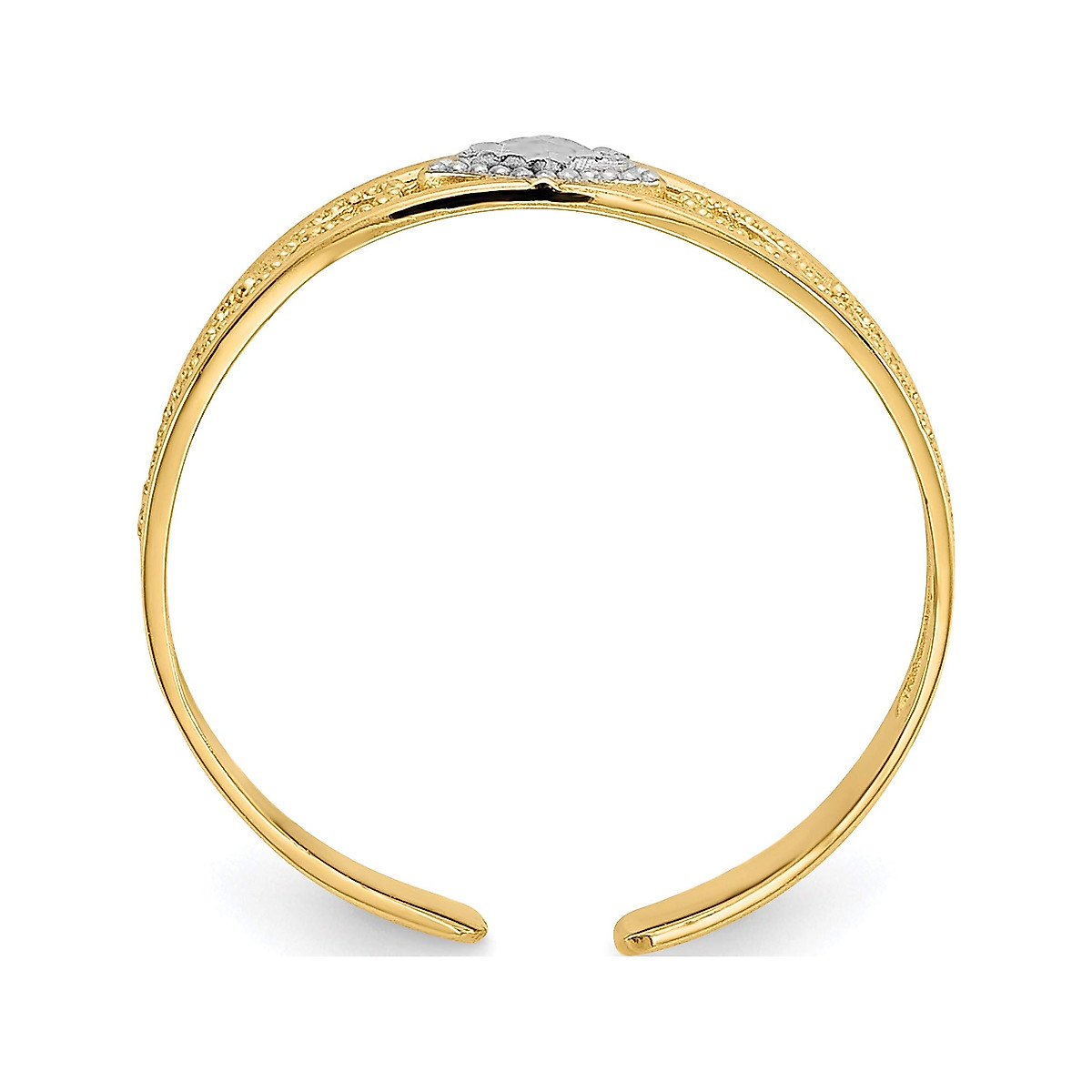 14K Yellow & Rhodium Diamond-Cut Toe Ring - Jewelry By Sweet Pea