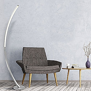 Catalina Lighting Mid-Century Modern Dimmable 4-Way Touch Arc LED Floor Lamp, 69.25", Silver