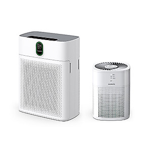 MORENTO HY4866 Air Purifiers for Large Room with HY1800 Air Purifiers for Bedroom, White