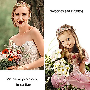 VELSCRUN Birthday Girl Crown, Birthday Sash for Girls, Tiaras for Girls, Princess Crown Tiara for Girls, Metal, Happy Birthday Accessories Tiara Headband for Girls, Party Favors