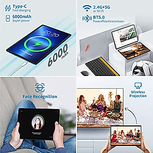TECLAST Android 12 Tablet 10 inch, Tablets P30S 4GB RAM+64GB ROM(TF 1TB), 8-Core Processor 2.0GHz, 2.4G&5G WiFi Tablet, Face Recognition, Dual Cameras, BT5.0, GPS, Google GMS Certified