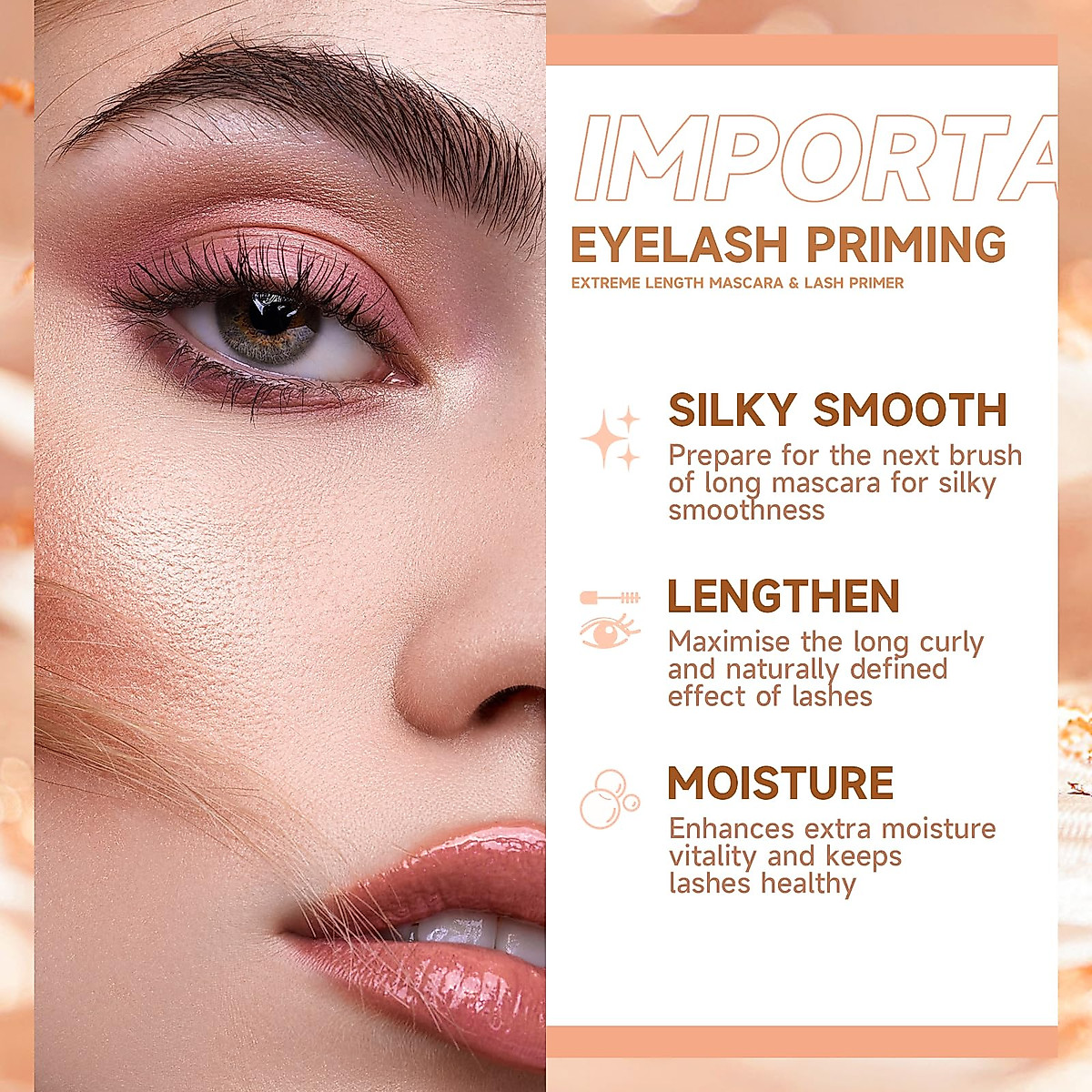 Easilydays Black Mascara for Eyelashes Waterproof, Double-ended 2-in-1 Lash Primer & Mascara Duo, Primer Styling Cream, Long-Lasting Smudge-Proof Mascara Black Slender, Dense Thick Curling for Eye Makeup, No Clumping