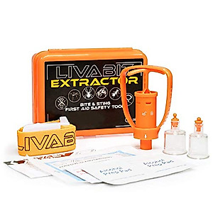 LIVABIT First Aid Safety Tool F.A.S.T. Kit Emergency Venom Extractor Snake Bite and Sting Suction Pump for Hiking, Camping, Backpacking, Insect Sting & Snake Bite Treatment