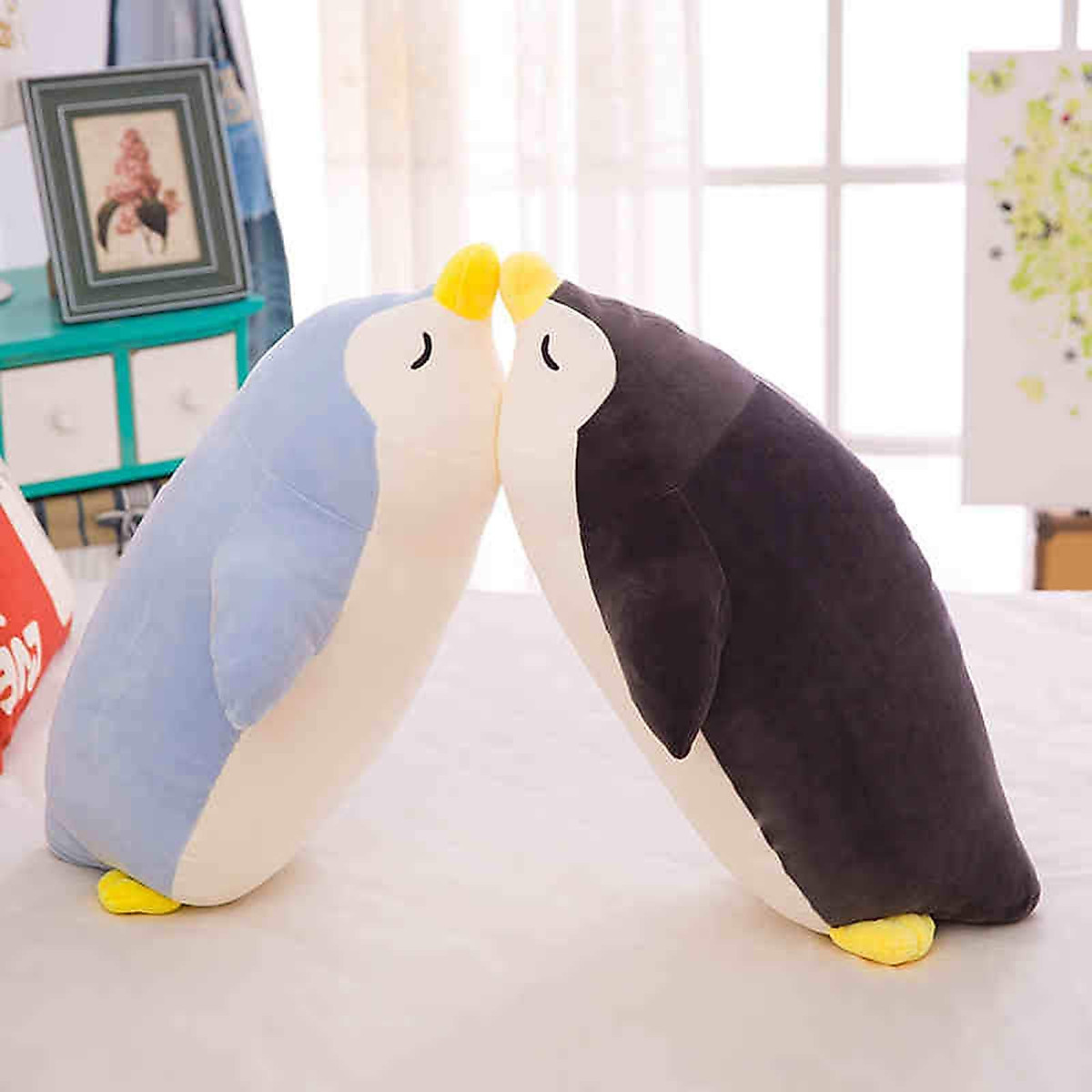 DENTRUN Penguin Stuffed Animals Bulk, Cute Penguin Plush Doll Play Toys for Kids Girls Boys Adults Birthday Xmas Halloween Present Adorable Soft Plushies, 12.20/18.11/22.44/25.98 Inchs, Blue, Black