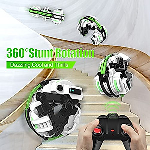 BAZADER RC Cars with LED Lights - Remote Control Car Snake 360° Roll Toys, Birthday for Kids Age 7 8 9 10 11+ Year Old, 2 Batteries 30+min, Indoor/Outdoor Toys for 6-12 yr Teen Boys