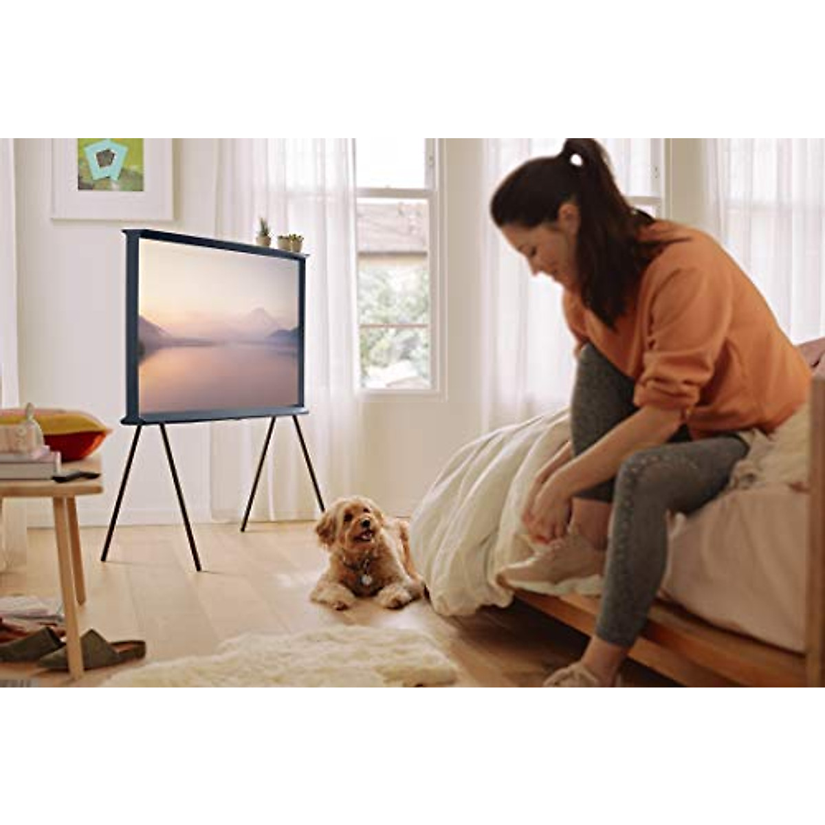 SAMSUNG QN55LS01RAFXZA Serif 55-Inch QLED 4K LS01 Series Ultra HD Smart TV with HDR and Alexa Compatibility (2019 Model)