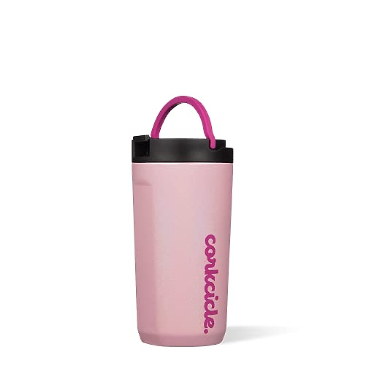Corkcicle Kids Insulated Water Bottle WIth Straw, Stainless Steel, Cotton Candy, Holds 12 oz