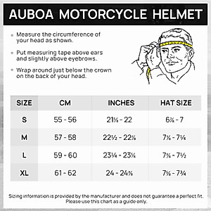 AUBOA Full Face Motorcycle Helmets for Adults Men and Women DOT Street Bike Racing Helmet with Tinted Visor Model MD-813 (Matte Black, L)