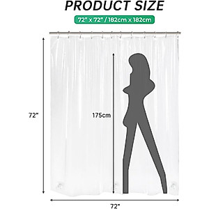 AmazerBath Waffle Shower Curtain, Heavy Duty Fabric Shower Curtains with Waffle Weave Hotel Quality Bathroom Shower Curtains, 72 x 72 Inches